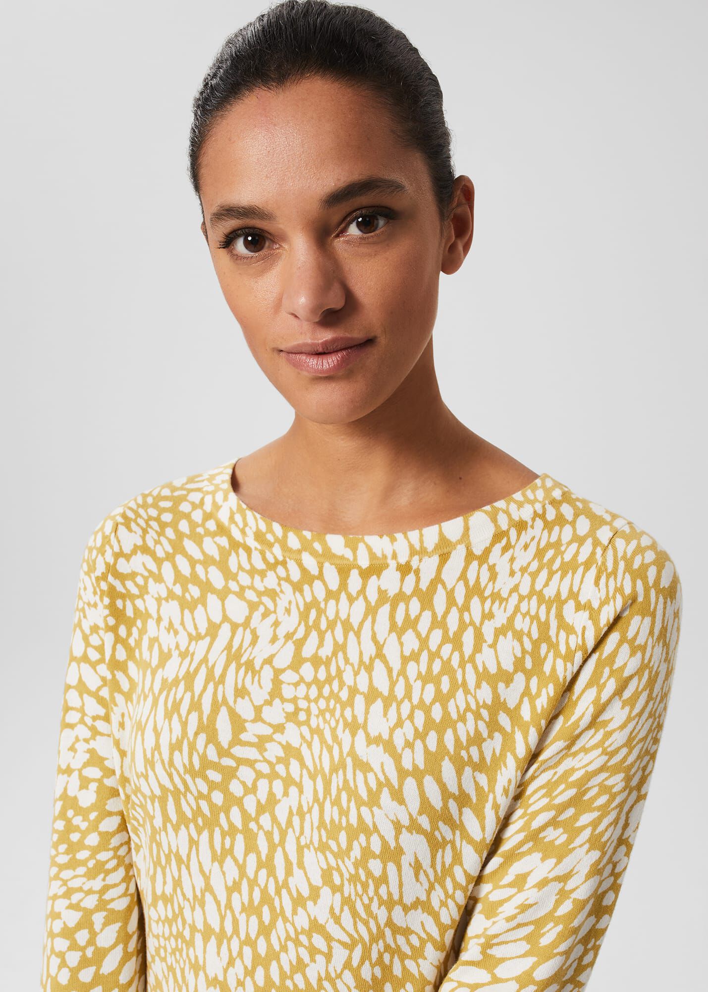 Pamela Cotton Printed Jumper | Hobbs UK