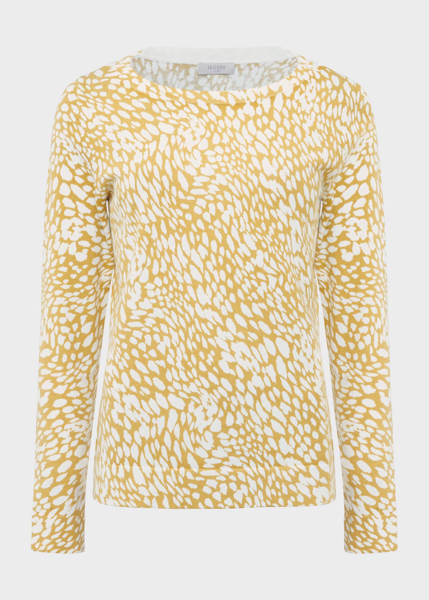 Pamela Cotton Printed Jumper | Hobbs UK